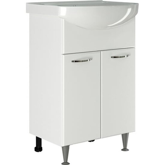 Тумба для ванной Mixline "АлАн-60" белый 2 створки под раковину Уют-60 (Rosa) (ЛДСП)