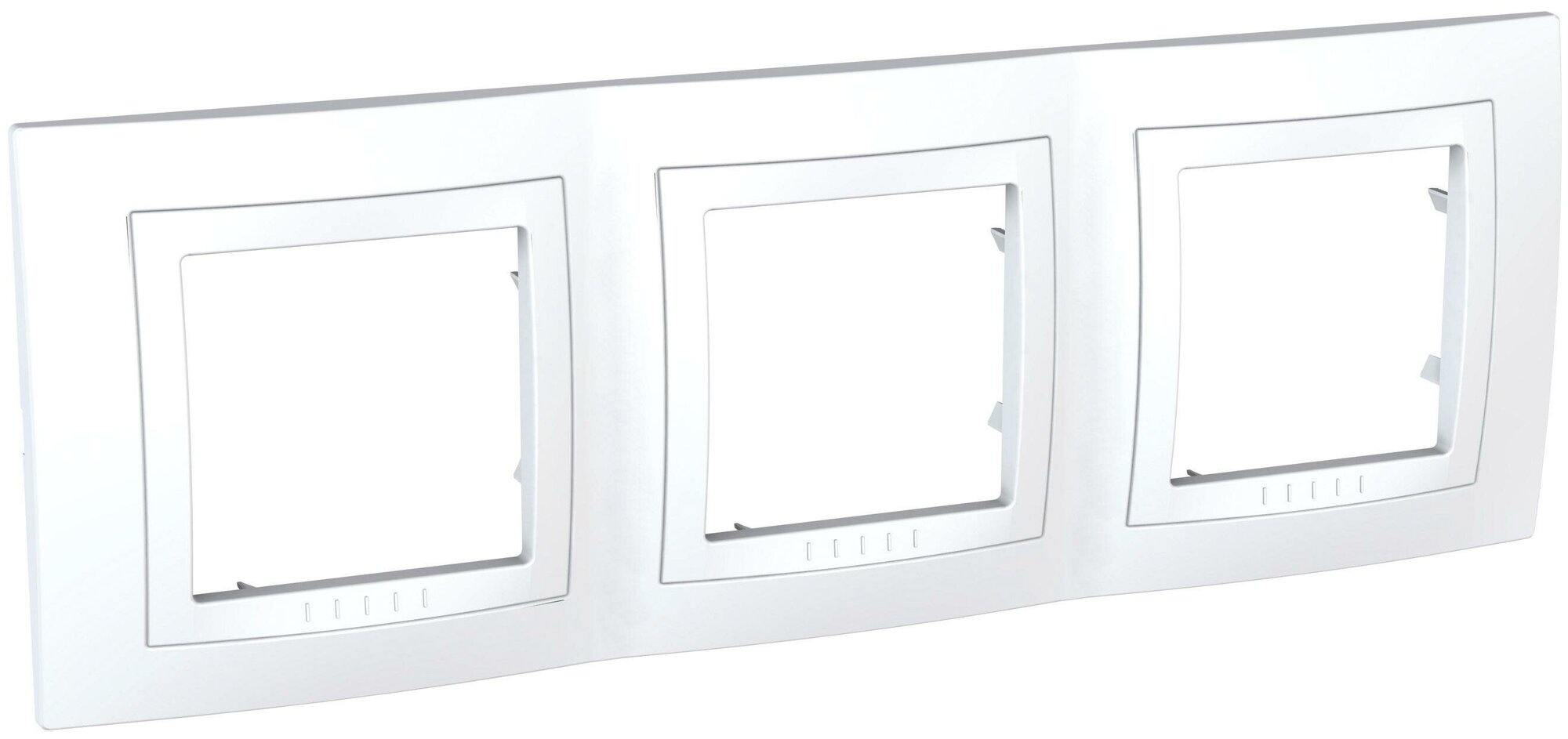 Рамка тройная Unica с декоративным элементом белая 3 поста MGU2.006.18