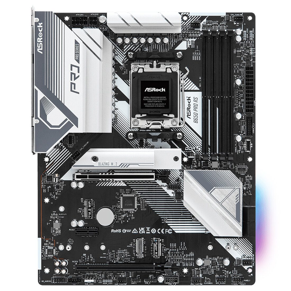 Материнская плата Socket-AM5 ASRock B650 Pro RS, B650 (4xDDR5 2xPCI-E16x 3xM.2 ATX)