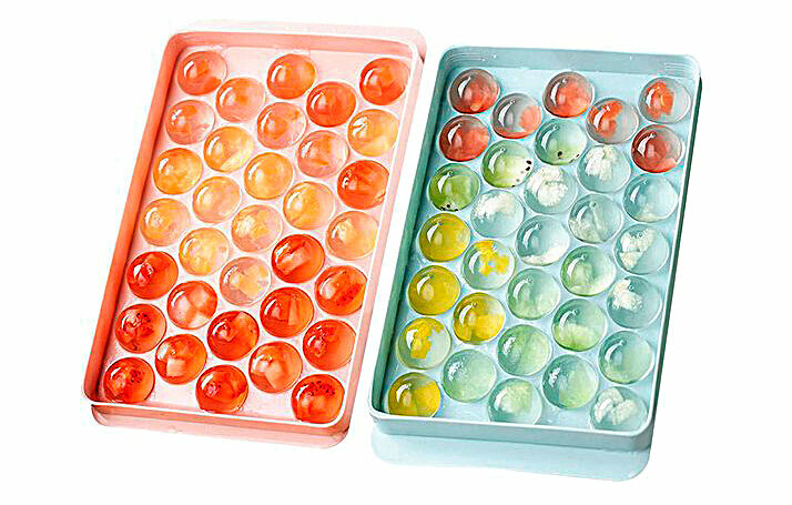 Форма для льда "шары" с крышкой, пластмассовая, 33 шарика
