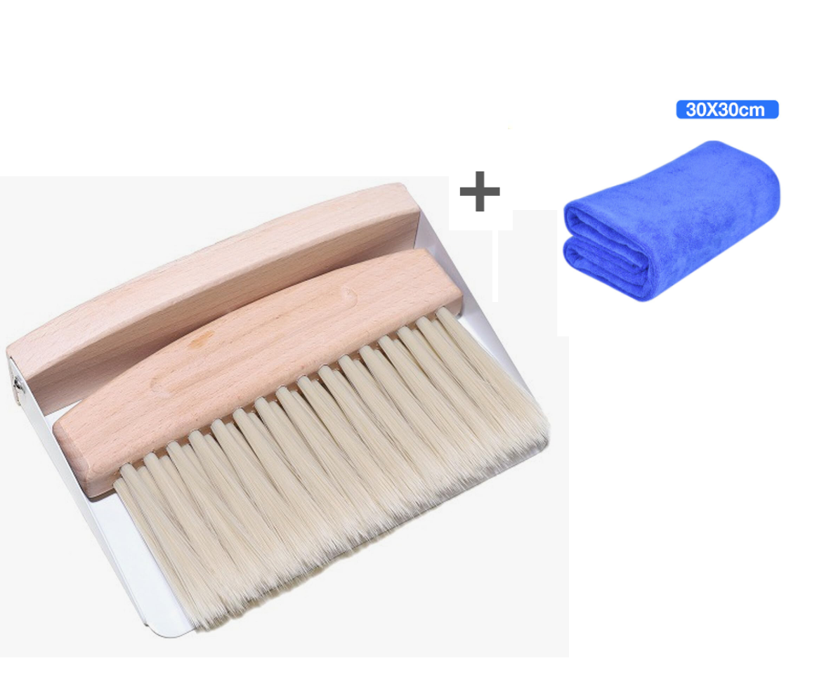 Щетка-смётка с совком для уборки крошек со стола + салфетка из микрофибры 30*30 см