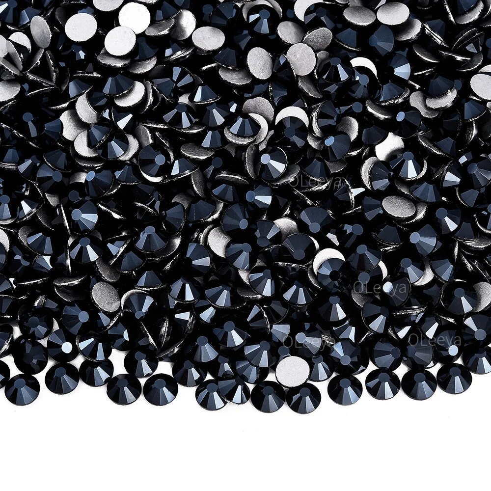 Стеклянные стразы OLeeya цветные гематит SS3-SS30 Черный, SS30-288pcs, Jet Black Shine