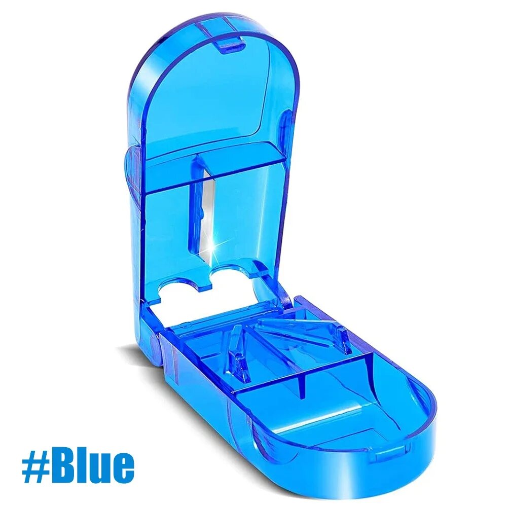 Новый резак для таблеток и разделитель с дозатором, резаками таблеток, витаминами, таблетками, лезвием из нержавеющей стали, размером для путешествий, цвета могут быть различными