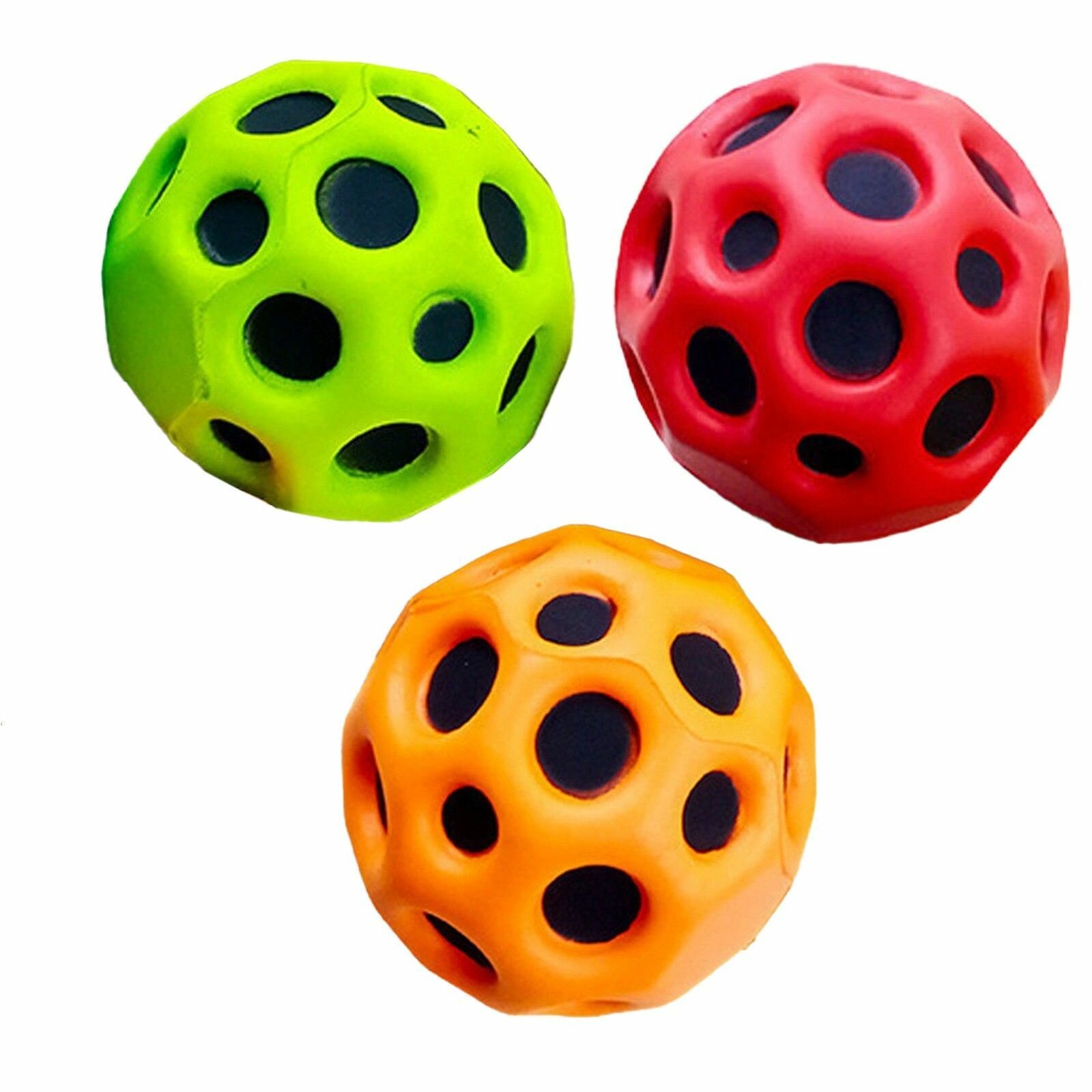 Мячи попрыгунчики / Супер прыгающий мяч / Мяч попрыгун каучуковый, Зеленый, красный, оранжевый