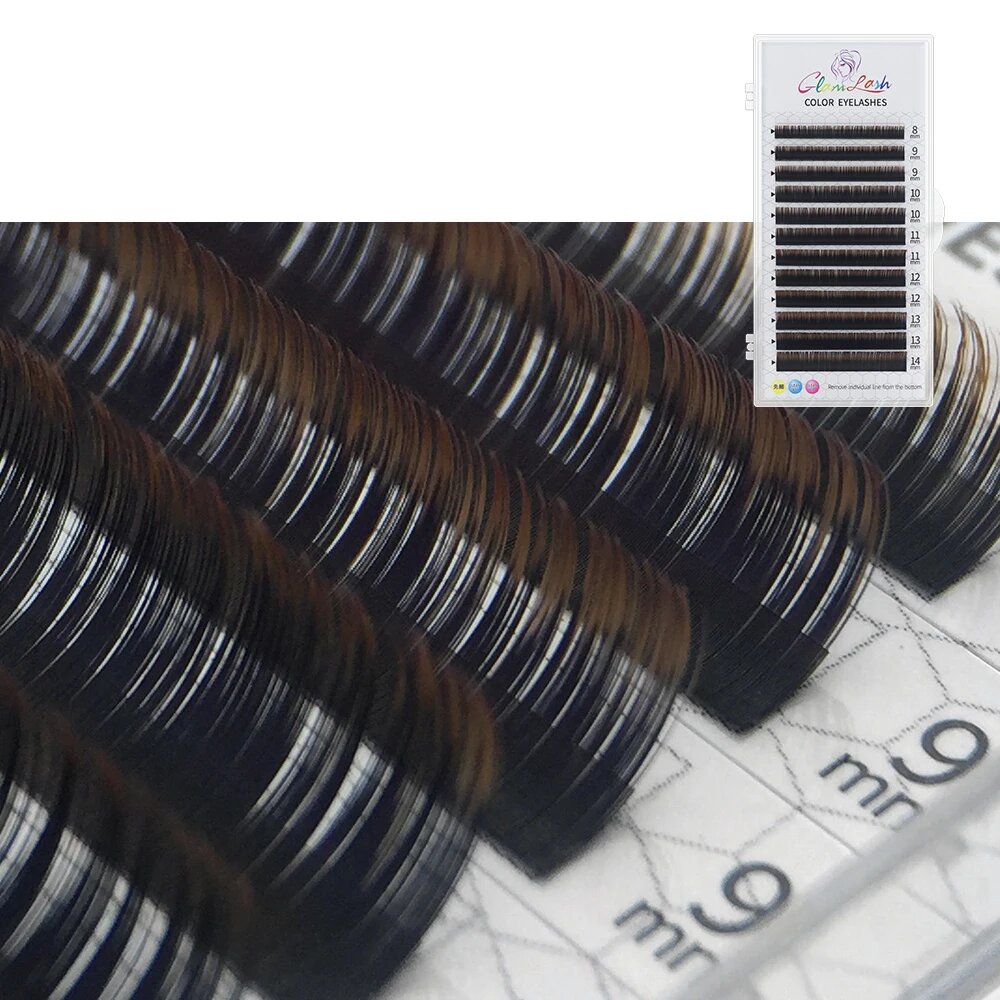 GLAMLASH Ресницы C изгиб, Gradient Brown, 0.07 мм