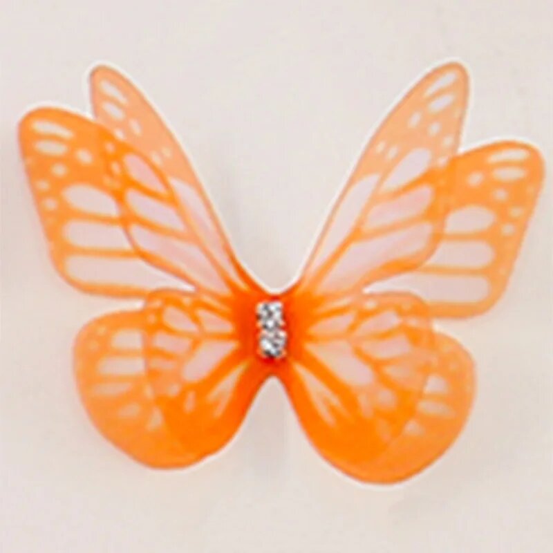 Сетчатые бабочки с бриллиантами, 50 шт. Оранжевый, Style 10