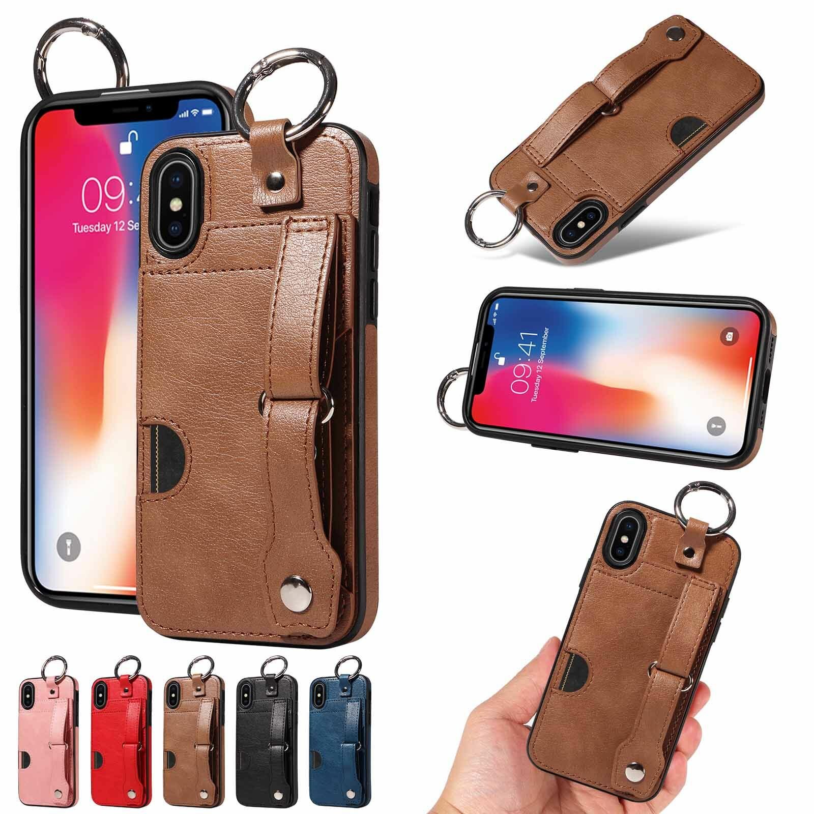 Подходит для Apple iPhone X / iPhone XS (Айфон Х / Айфон ХС) Чехол для смартфона, Роскошная кожа противоударный, кронштейны