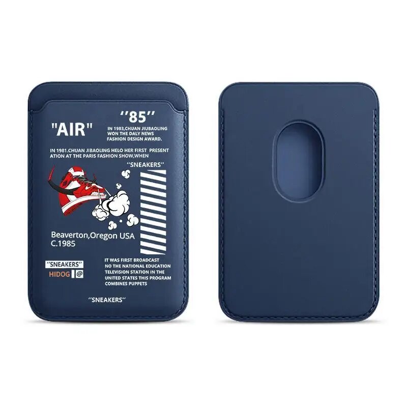 Обновленный магнитный чехол-кошелек из искусственной кожи для MagSafe iPhone 13, Темно-синий, Синий