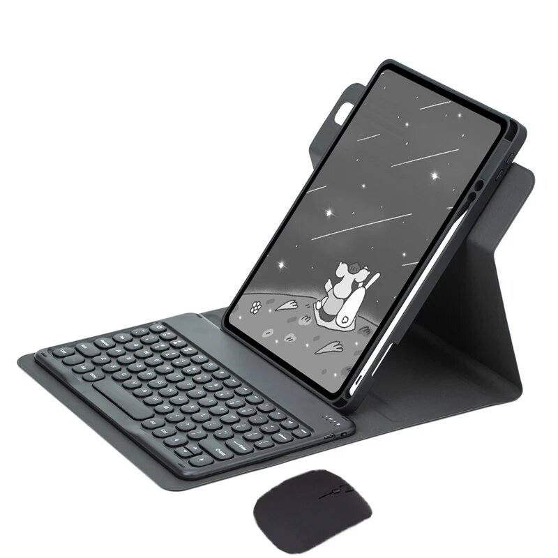 360 ° Вращающийся чехол с клавиатурой для Samsung Galaxy Tab S10 Lite S10 FE S9 FE 10,9 дюйма, чехол с держателем для карандашей, чехол для клавиатуры Teclado