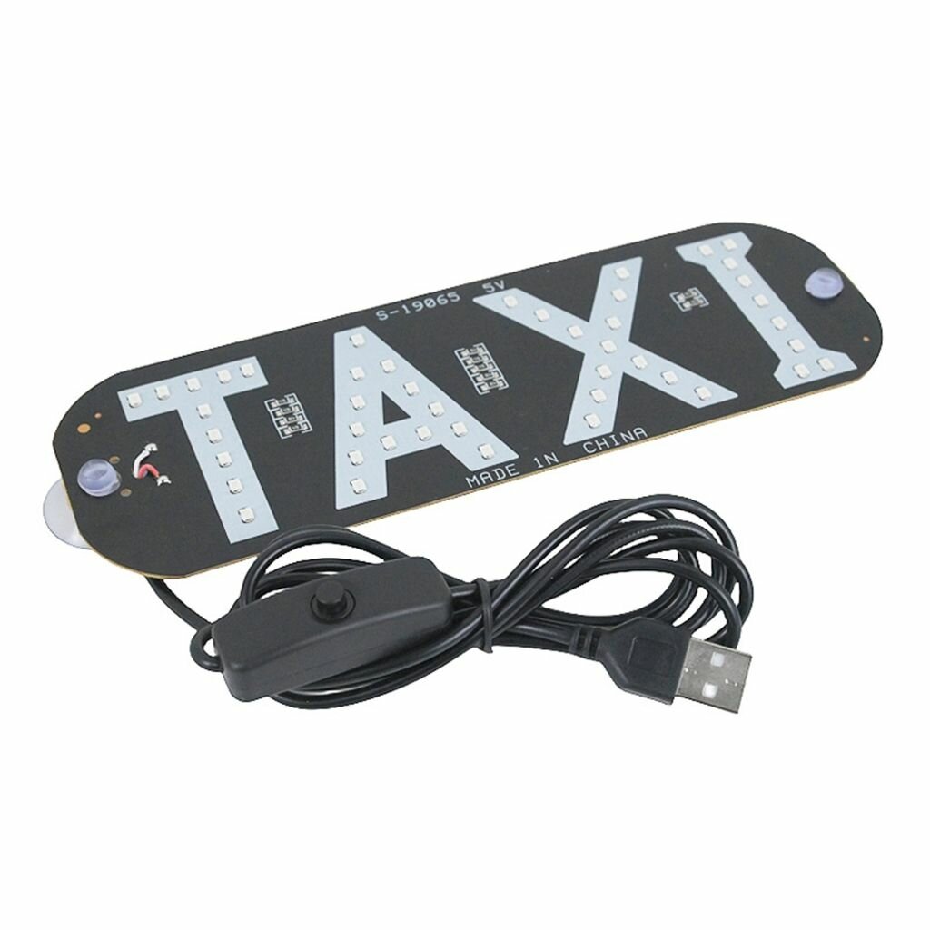 Светодиодный значок такси с USB и выключателем