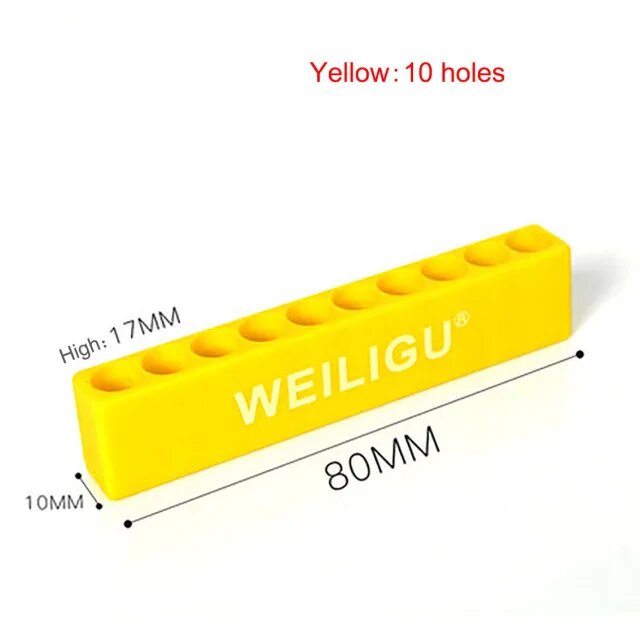 Пластиковая полоса для хранения бит отверток 1pcs, Yellow-10 holes
