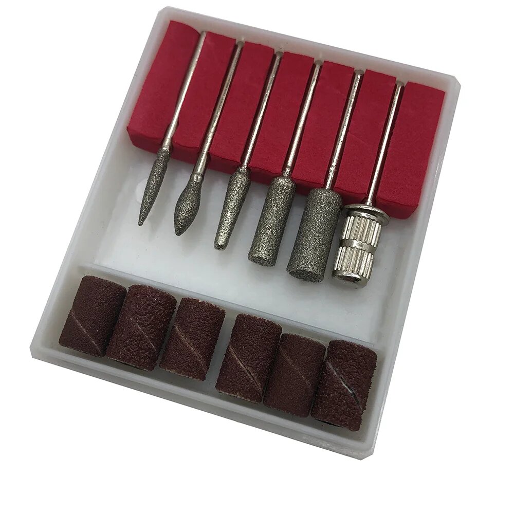 Набор сверл для ногтей 6 шт./компл, насадки для полировки, электрическая пилка для ногтей, сменные фрезы, инструменты для маникюра
