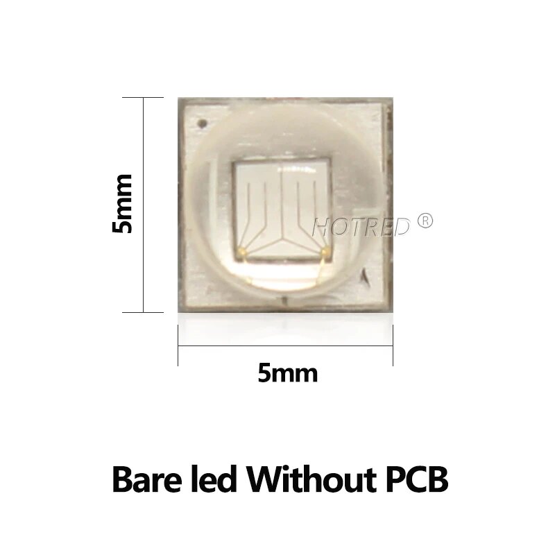 УФ светодиод HotRed 10 Вт фиолетовый Бежевый, Bare led Without PCB, 10W 380-385nm