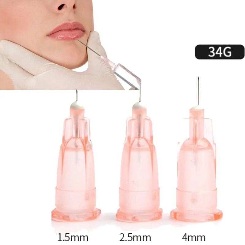 Одноразовые иглы косметологические 34G x 1.5mm