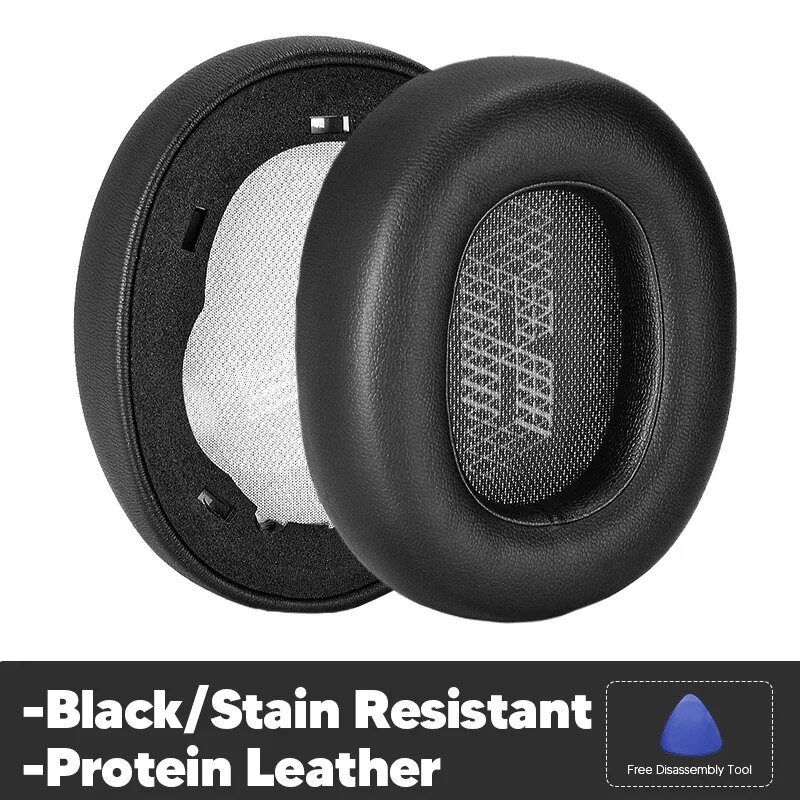 Кожаные амбушюры для JBL Live 650BTNC Live 660NC E65BTNC Duet NC Black ProteinLeather