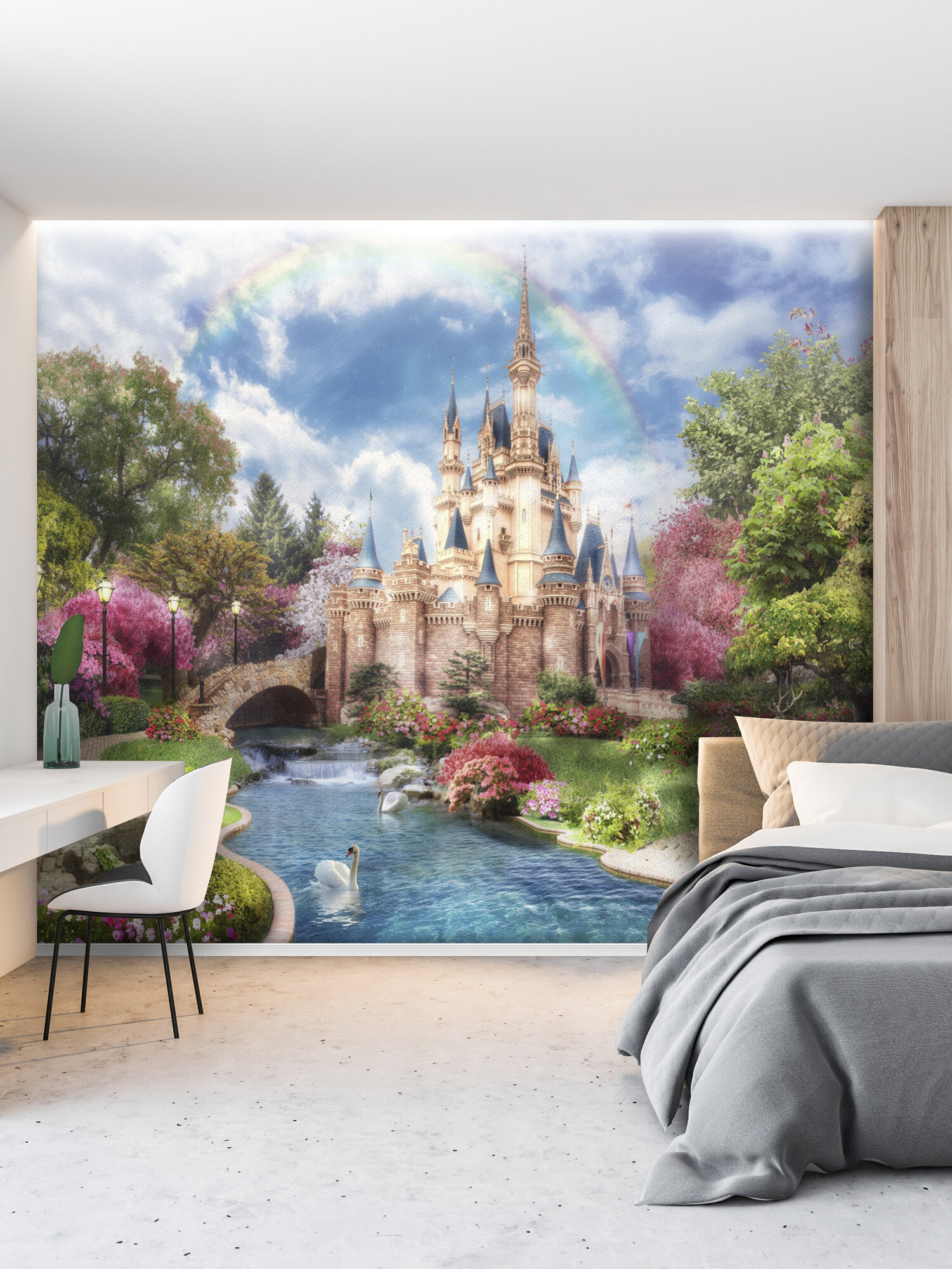 Фотообои фреска 300 х 270 см "Замок" / Обои на стену, в гостиную, спальню, для кухни