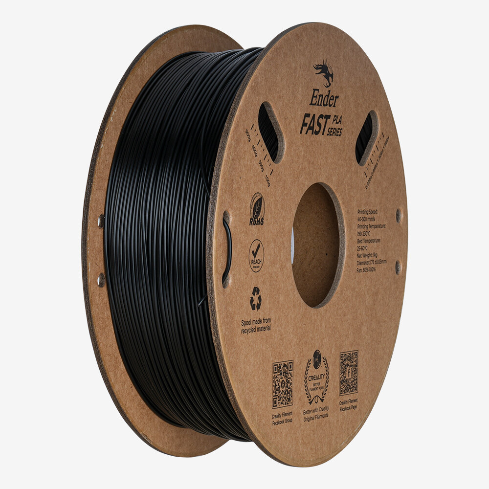 Филамент Creality Ender Fast PLA 3D Printing 1kg, Черный