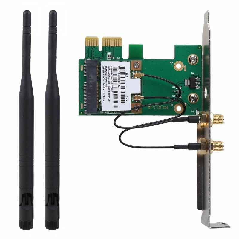 Двухдиапазонный адаптер BCM4322 для беспроводной Wi-Fi карты PCI-E настольного компьютера BCM943225HMS 300M с поддержкой PCIE PCI-1X