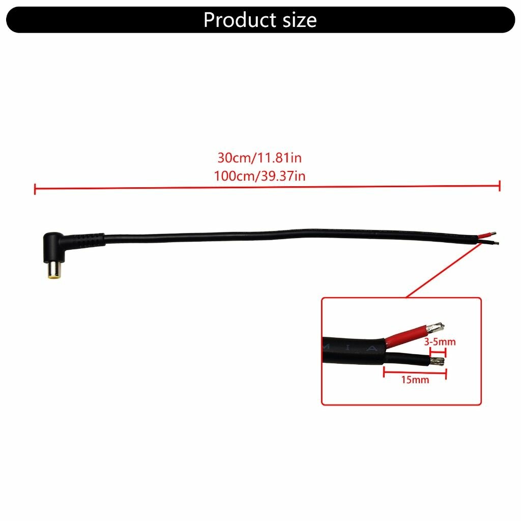 DC7909 Силовой кабель с косичками 8 мм, вилка для оголенного провода, ремонт открытого конца, разъемы стволов 7,9x5,5 мм