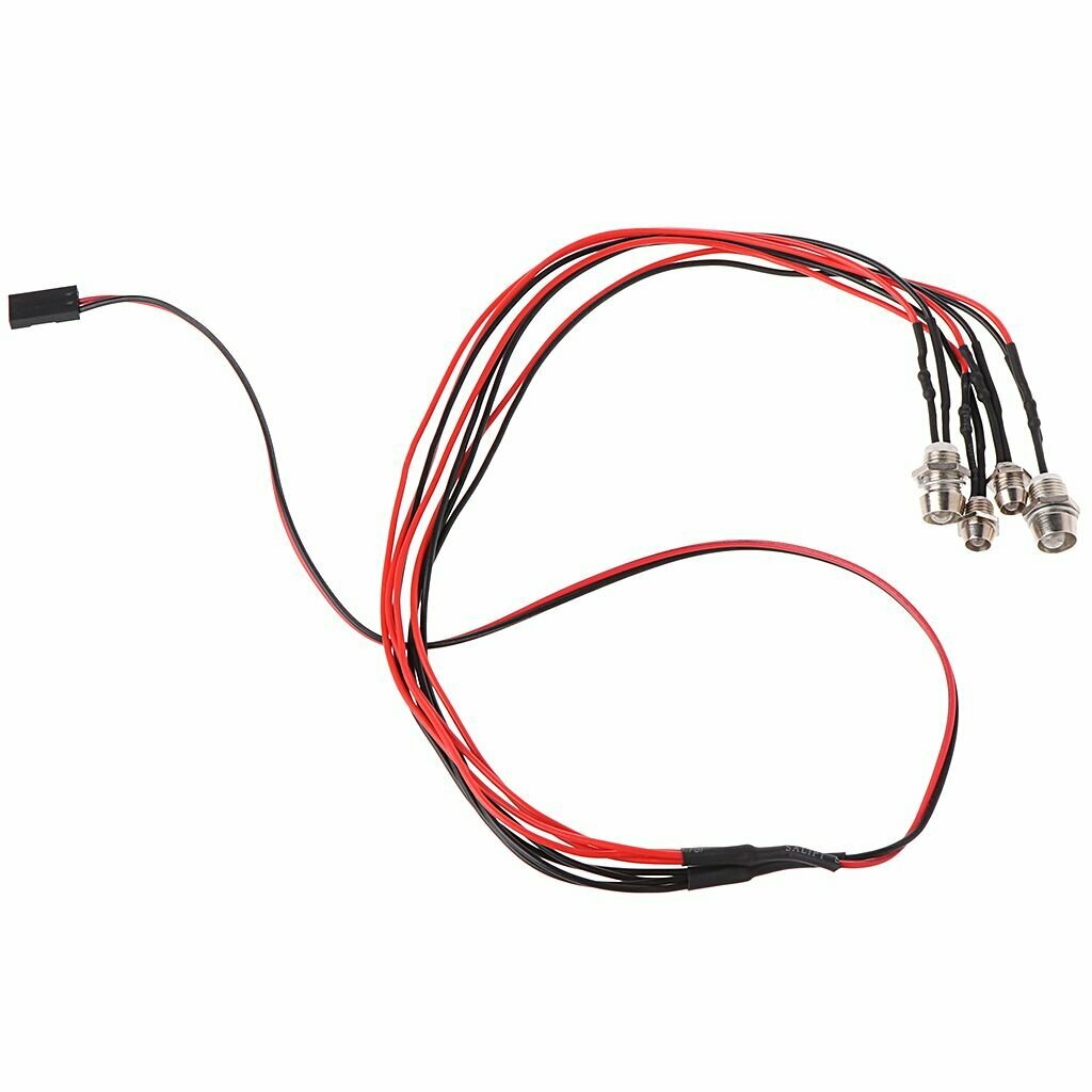 (1 комплект из 2 пар) 12 В с кабелем 60 см цветной с держателем лампы светодиодные фонари (2-5 мм белый + 2-3 мм красный)