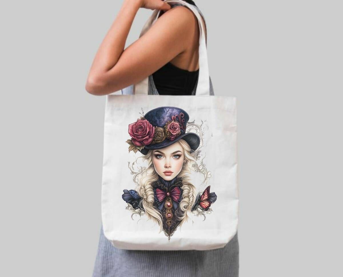 Термотрансфер "Дама в шляпе" 18х25 см, наклейка на одежду