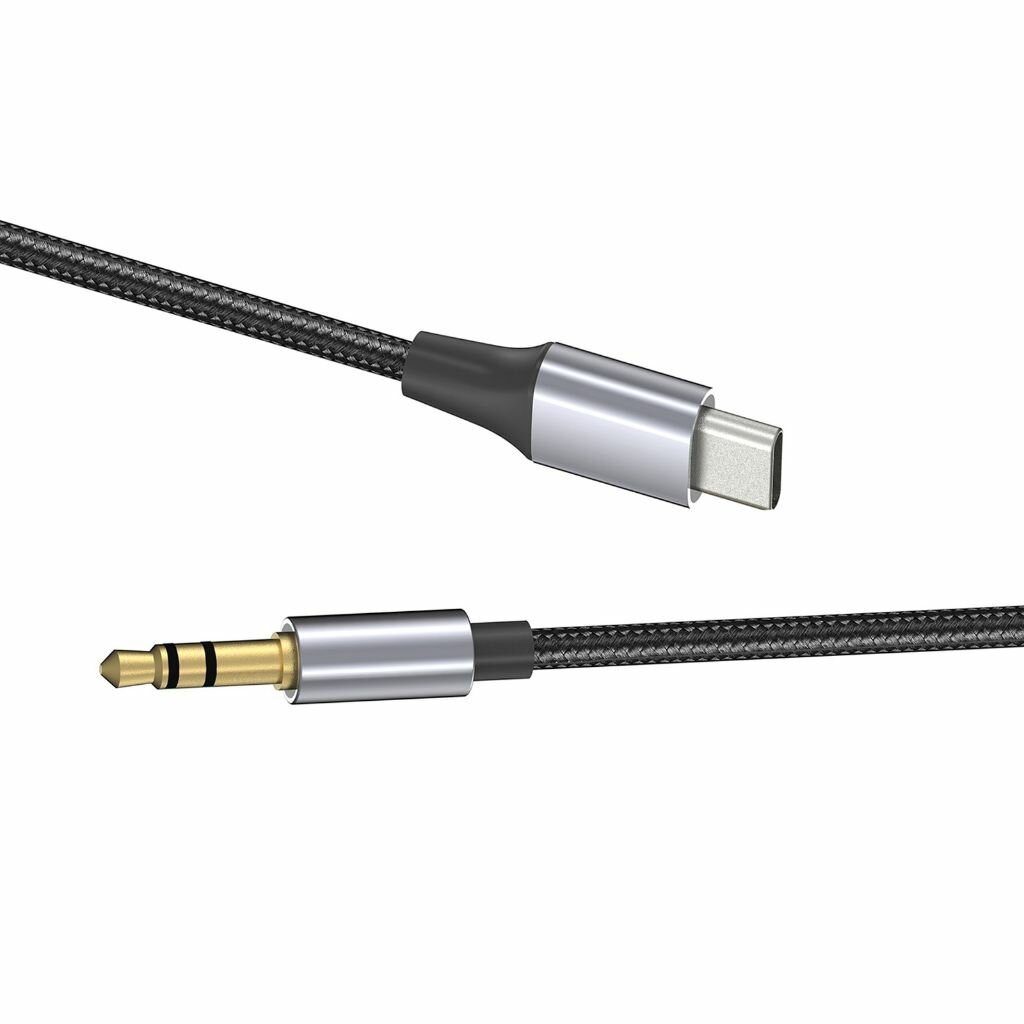 Автомобильный кабель AUX от Type C до 3,5 мм-3 полюса 100 см