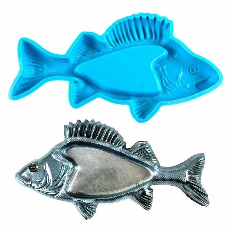 (1 шт.) Силиконовая форма для хранения рыбы - синий - рыба