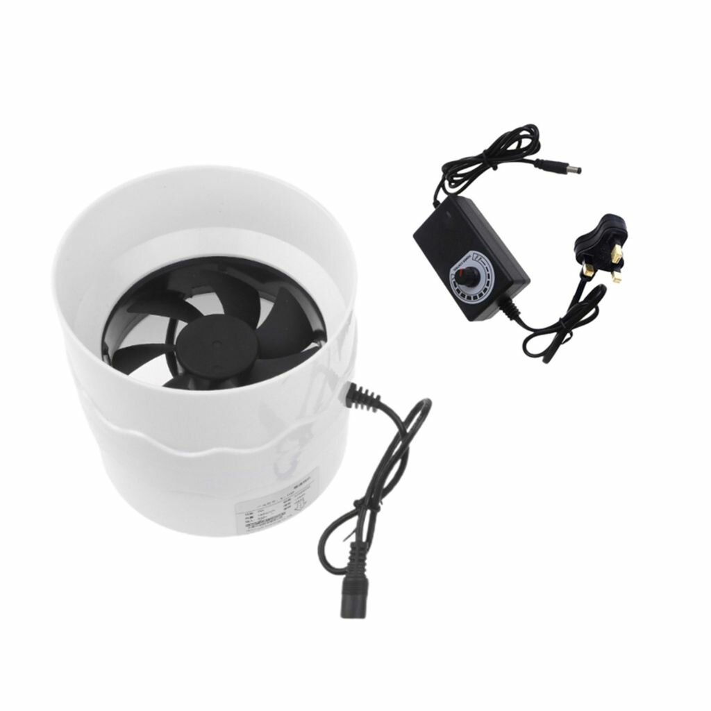 Канальный вытяжной вентилятор диаметром 110 мм + источник питания британского стандарта