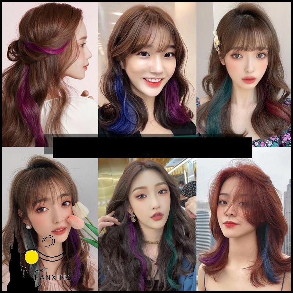 Цветные накладки для волос: длинные волосы с мелированием, градиентные, дышащие, невидимые, естественные, прямые пряди для наращивания, в комплекте две пряди.