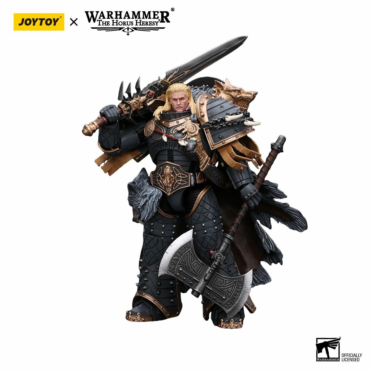Подвижная фигурка JOYTOY Warhammer Space Wolves Leman Russ Primarch of the VIth Legion Подарочная модель