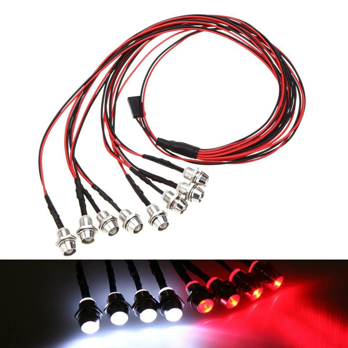 Светодиодные фонари игрушечных машинок, постоянно включенные светодиодные фонари, комплект для радиоуправляемых топливных машин, электромобилей