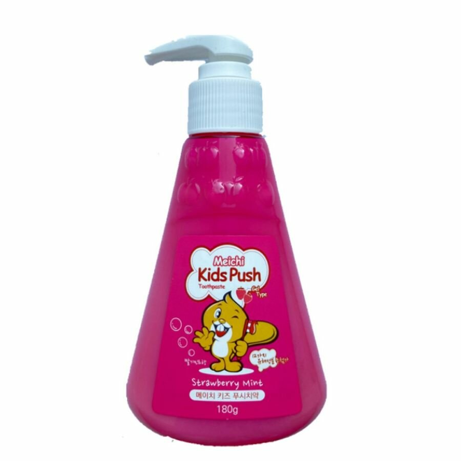 Hanil Зубная паста для детей со вкусом клубники и мяты / Meichi Kids Push Strawberry Mint, 180 г