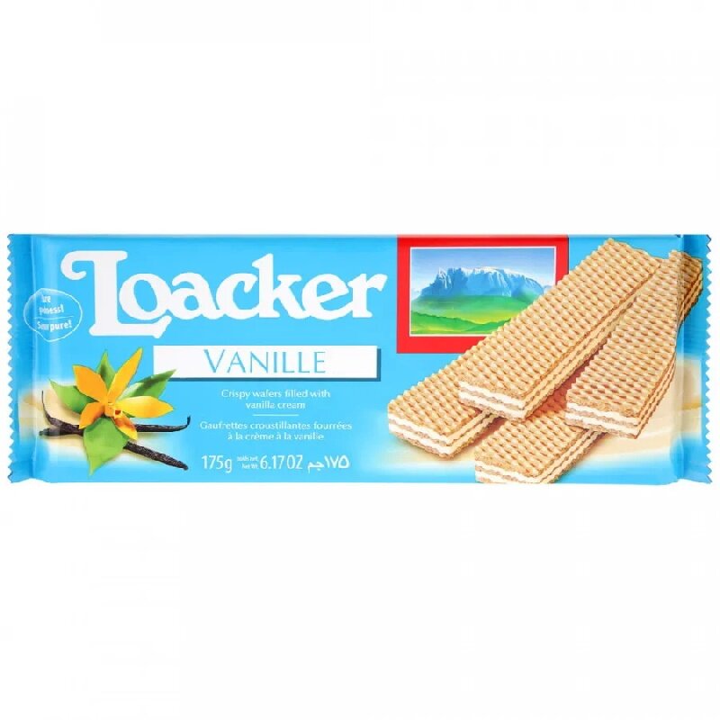 Вафли LOACKER CLASSIC хрустящие с ванильной начинкой 175г