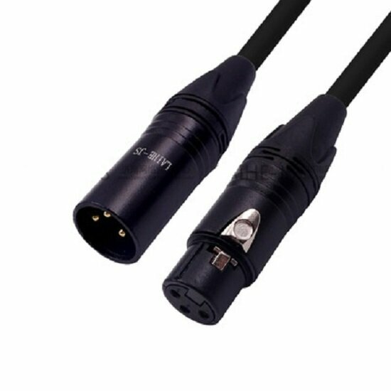 Балансный кабель XLR(M) - XLR(F) 0.5m, цветной черный