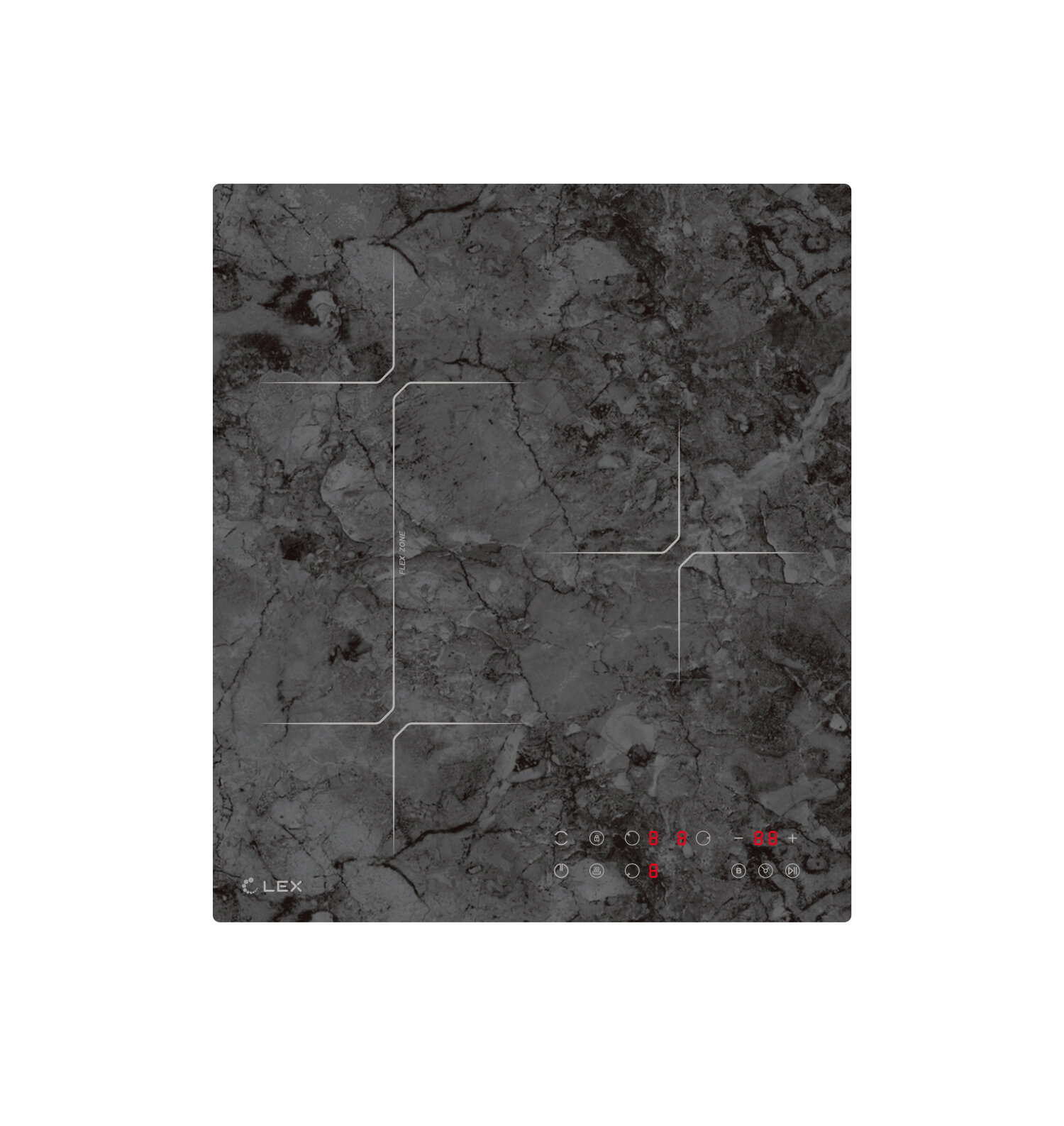 Индукционная варочная поверхность, встраиваемая, LEX EVI 430 F DS, трехконфорочная, сенсорное управление, FlexZone.