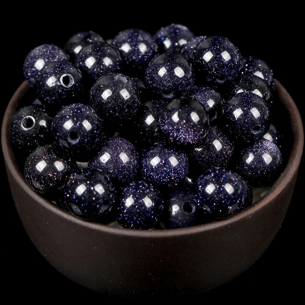 Каменные бусины IYKWIM тигровый глаз амазонит лава Темно-синий, 4mm 88 to 91pcs, Blue Sand Stone