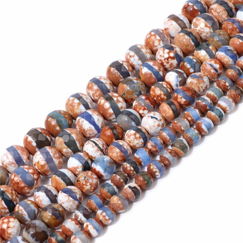 Кофейно-синие тибетские агаты Дзи, бусины vinswet 10mm(approx 36pcs), 1 Blue