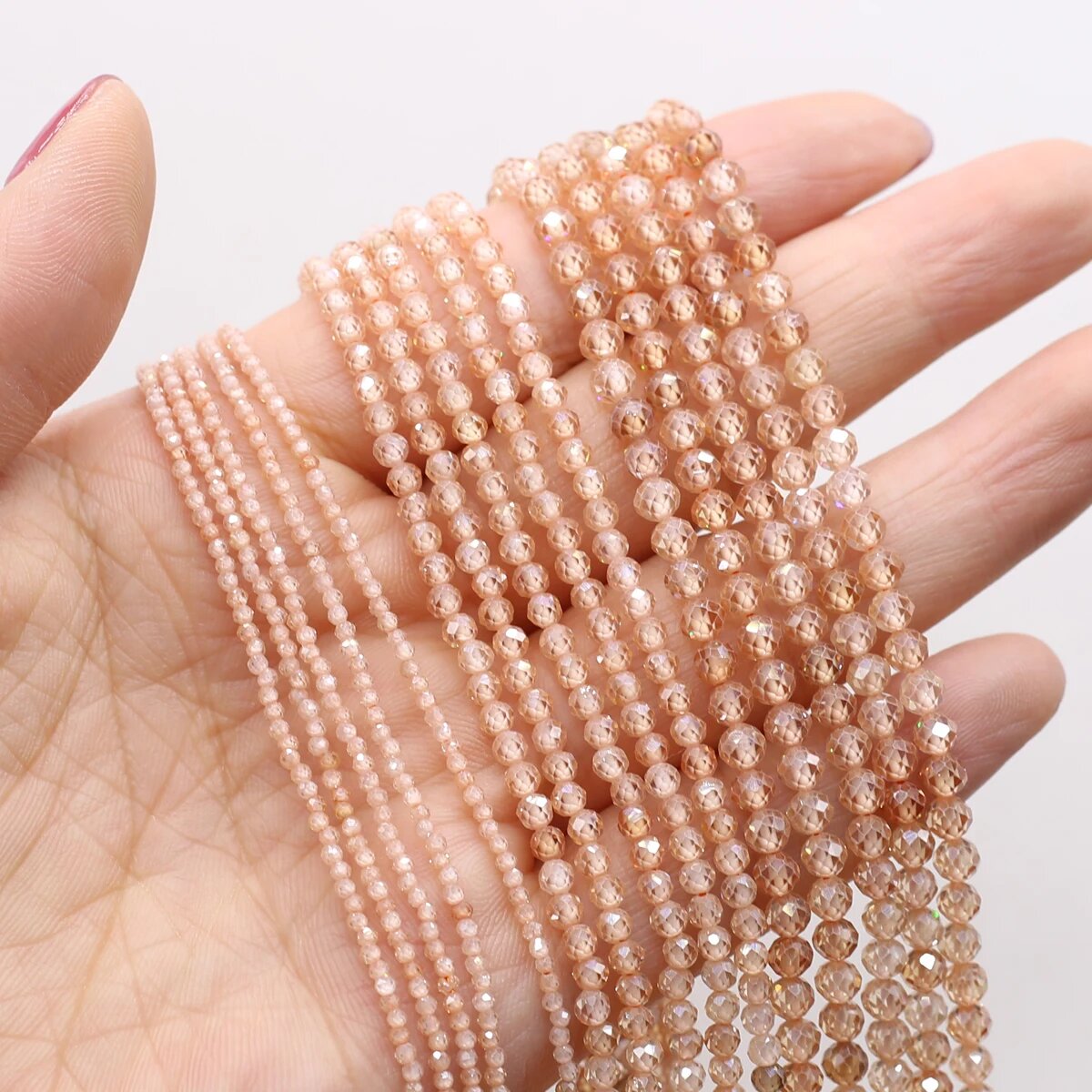 Натуральные полудрагоценные бусины 2мм 3мм 4мм циркон агат иолит кварц 3 мм, Orange Zircon