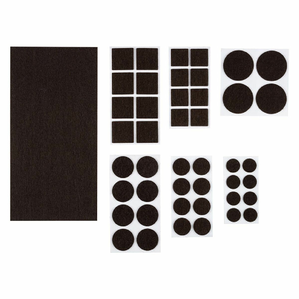 Накладки-протекторы для мебели самоклеящиеся набор, коричневый цвет (105200)