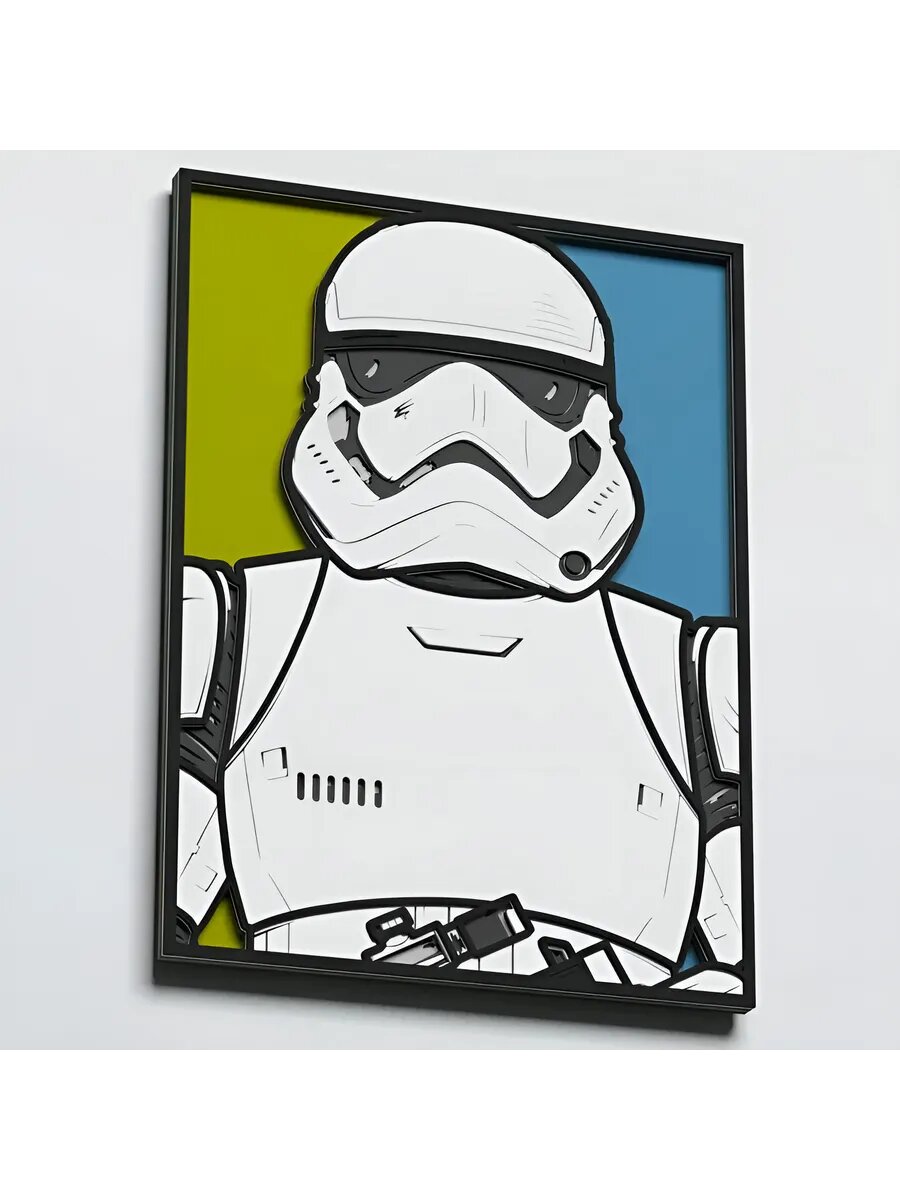 3D Картина по номерам из дерева Штурмовик, 23x30 см