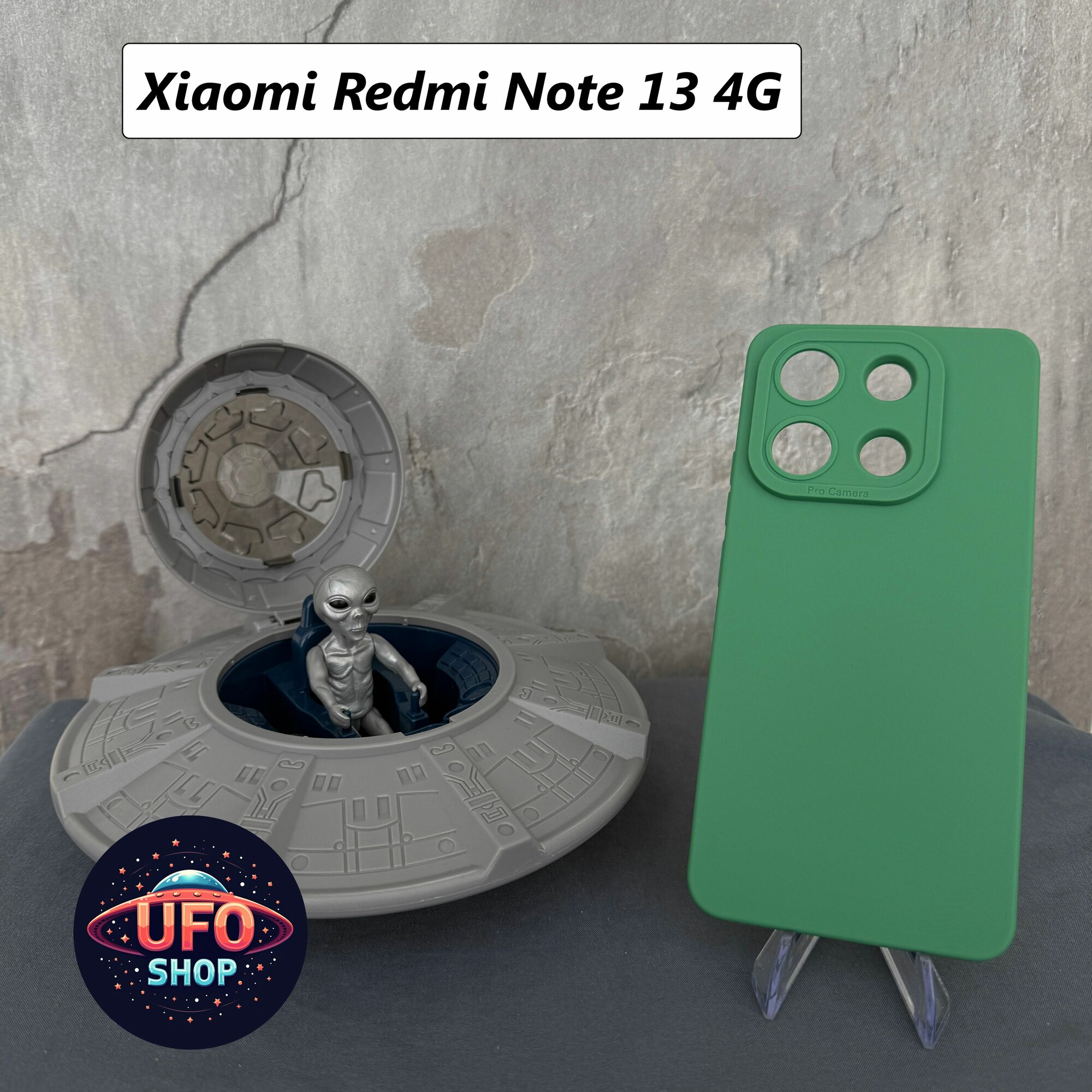 Чехол-накладка для Xiaomi Redmi Note 13 4G (Сяоми Редми Ноут 13 4 Джи), тонкий, матовый, защита камер, 20000073, зеленый