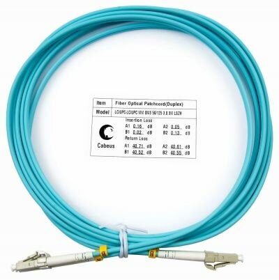 Патч-корд волоконно-оптический MM 50/125 duplex LC-LC LSZH (3м) Cabeus FOP-50-LC-LC-3m