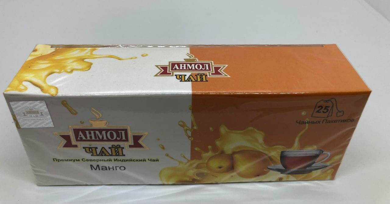 "АNMOL" - чай черный индийский " Манго 25 пакетиков.