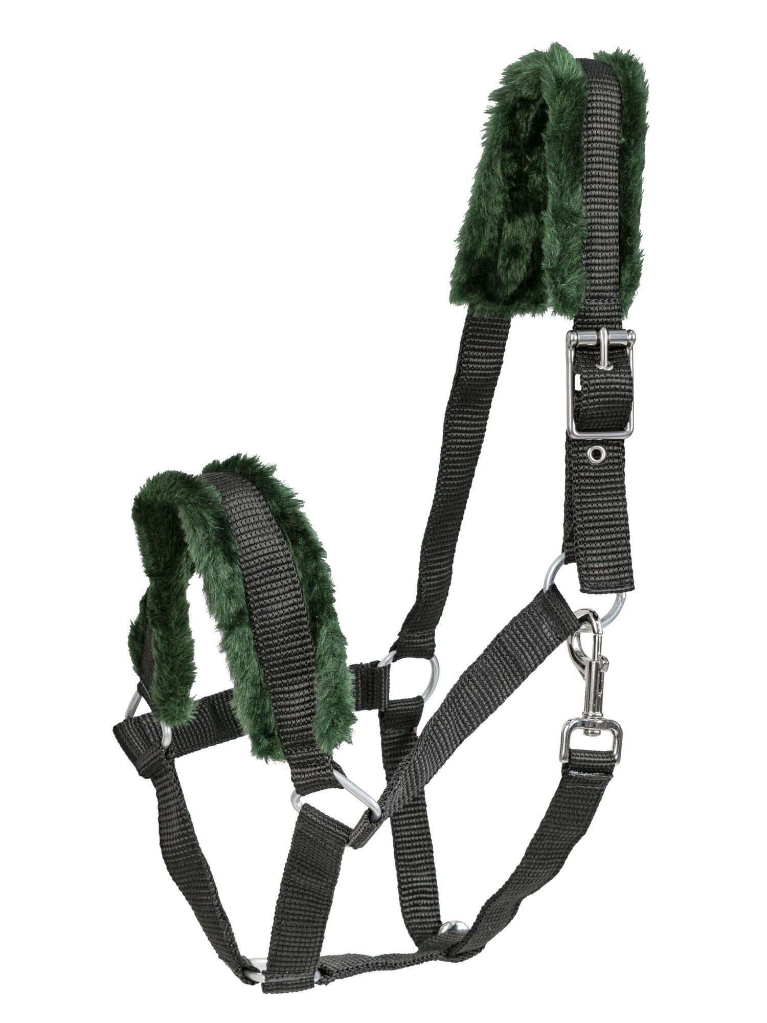 Недоуздок для лошадей двойной нейлон, недоуздок черный мягкий с поводом REITER 25мм