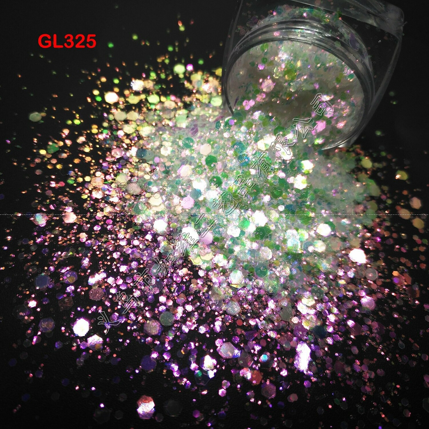 Блестки для ногтей PET glitter powder, эпоксидная бутылка, 5 мл