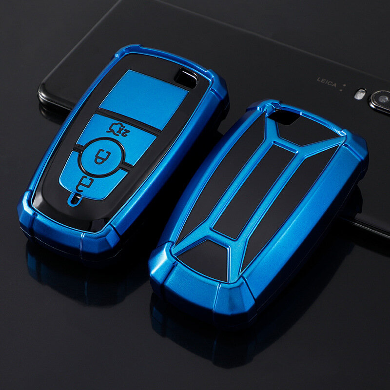 Чехол для ключей YHC Furuisi Sharp World, для Ford, синий, кожаный, 38г