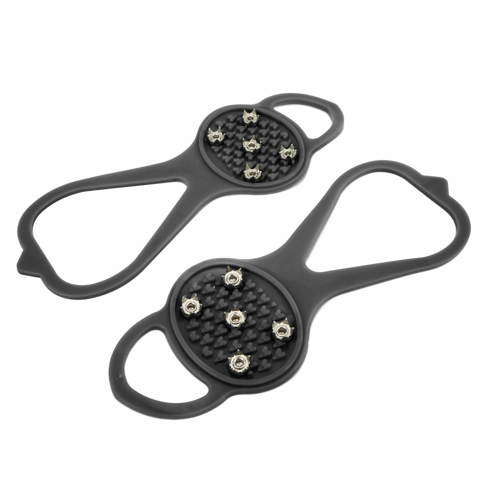 Пара/компл. противоскользящие кошки с 5 зубьями, прочные прочные зимние ботинки для скалолазания с 5 зубьями, черный S (24 34)