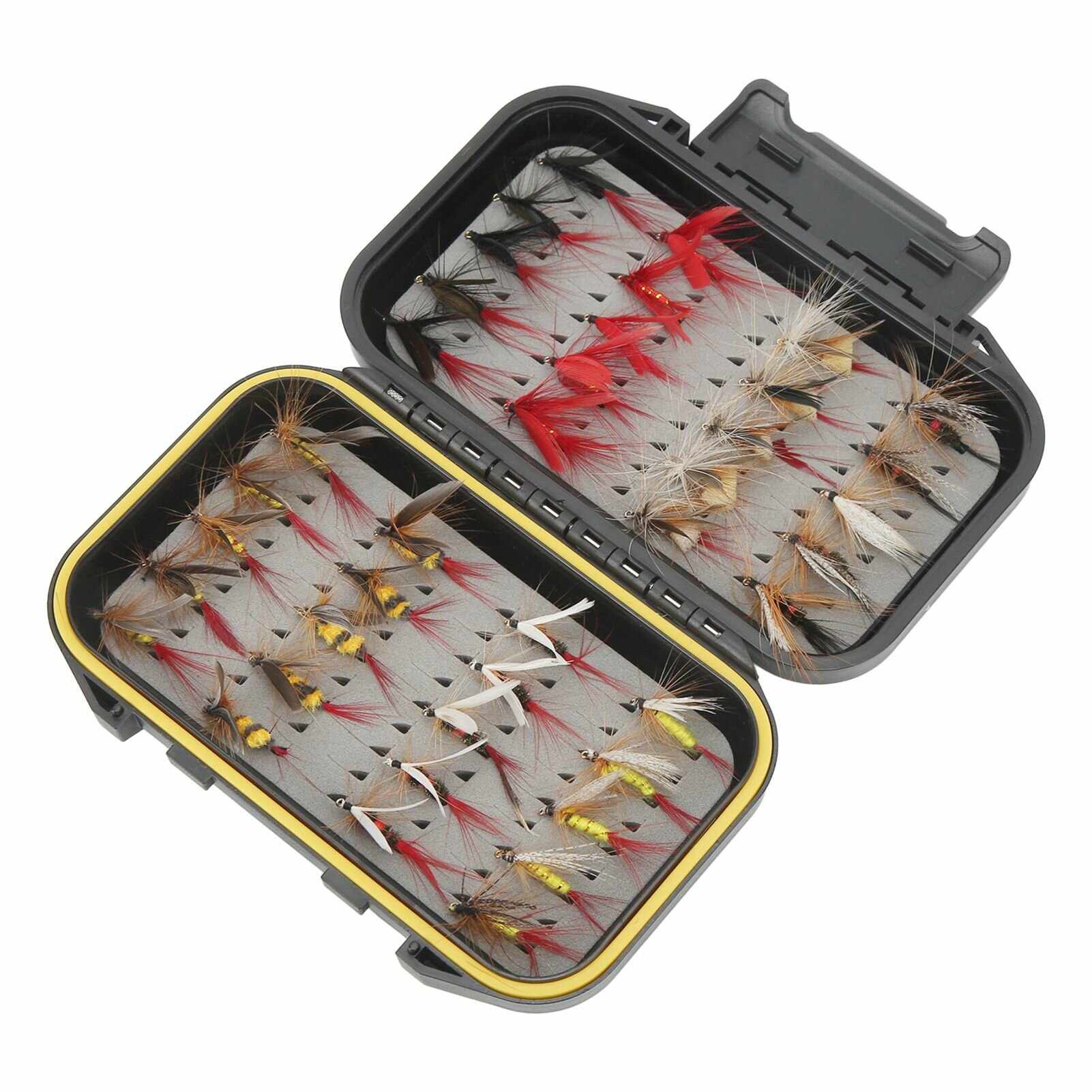 40 шт, набор нахлыстовых мух из нержавеющей стали с коробкой, приманки, приманки, аттрактанты, аксессуары
