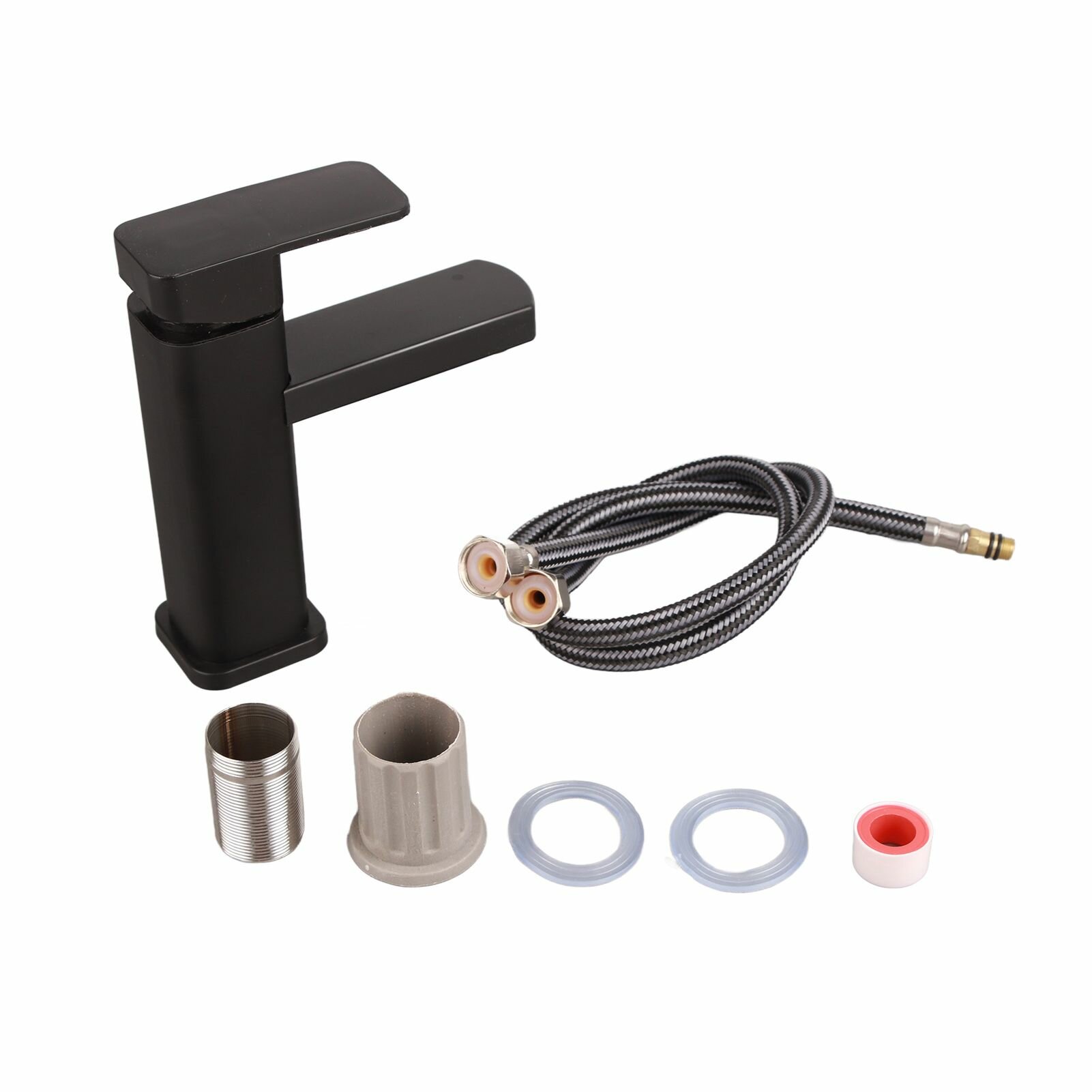 Смеситель для кухонной раковины, пластиковый квадратный смеситель для холодной и горячей воды, черный для ванной комнаты, кухни, отеля