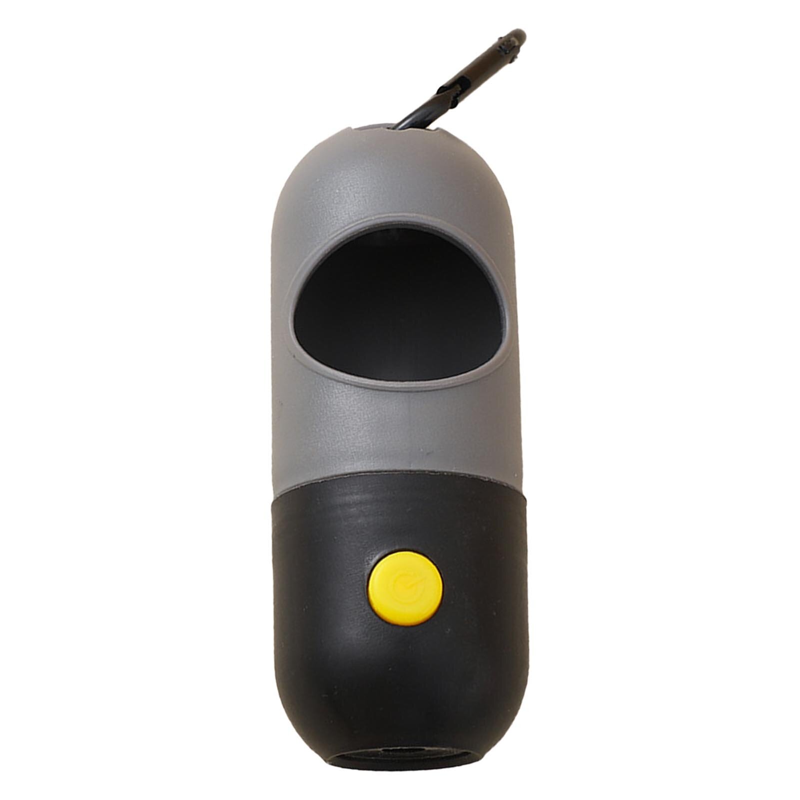 Диспенсер для мешков с собачьими какашками, большой емкости, портативный держатель для мешков для мусора без помощи рук с металлическим зажимом для прогулок на свежем воздухе, путешествий, серый, черный